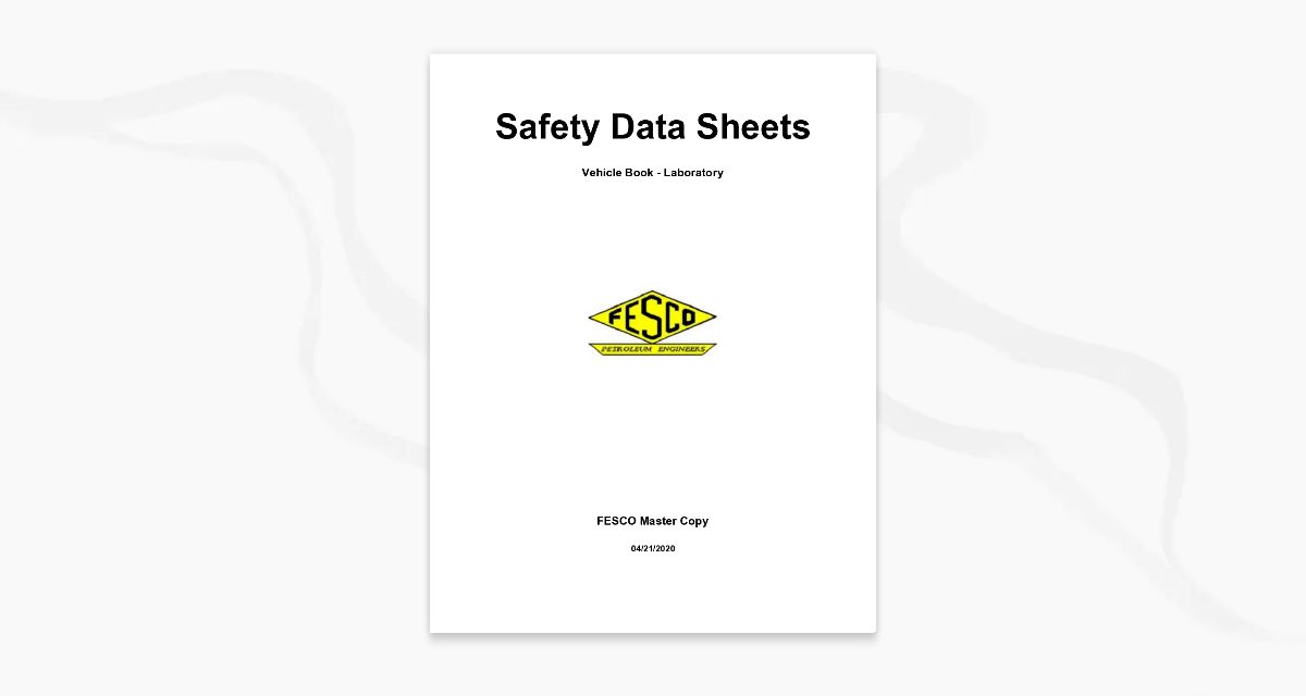 Safety Data Sheets Vehicle Book - Laboratory